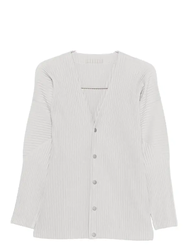 Issey Miyake Homme Plissé Pleated V-neck Cardigan - Multicolor
