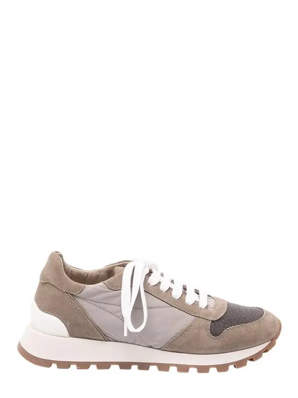 Brunello Cucinelli Fabric Sneakers With Monili Detailing - Multicolor