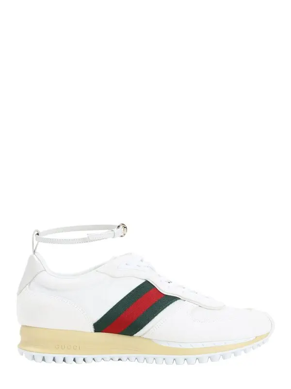 Gucci Nora Lace-up Sneakers With Detachable Ankle Strap - White