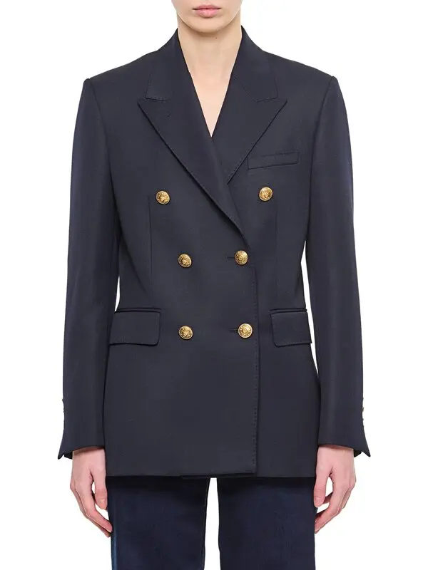 GOLDEN GOOSE Double-breasted Blazer With Gold Star Detail - Multicolor