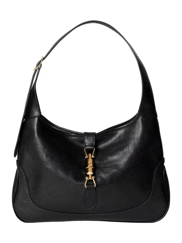 Gucci Jackie 1961 Hammered Leather Shoulder Bag - Black