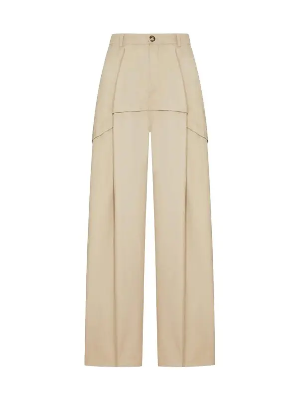 Loewe X Paula's Ibiza Cotton Trousers With Asymmetric Panel Construction - Cream
