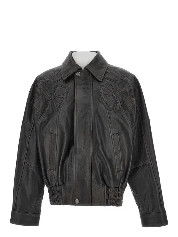 GOLDEN GOOSE Nappa Leather Embroidered Jacket - Multicolor