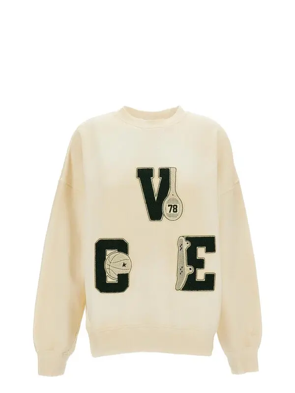 GOLDEN GOOSE Boxy Fit Vintage Effect Crewneck Sweatshirt - Multicolor