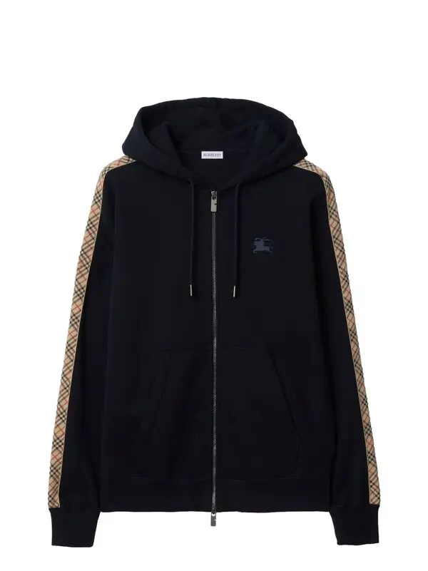 Burberry Check Motif Cotton Hoodie - Multicolor