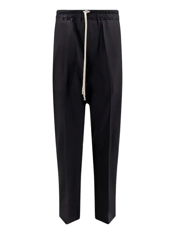 Rick Owens Drawstring Virgin Wool Trousers - Black