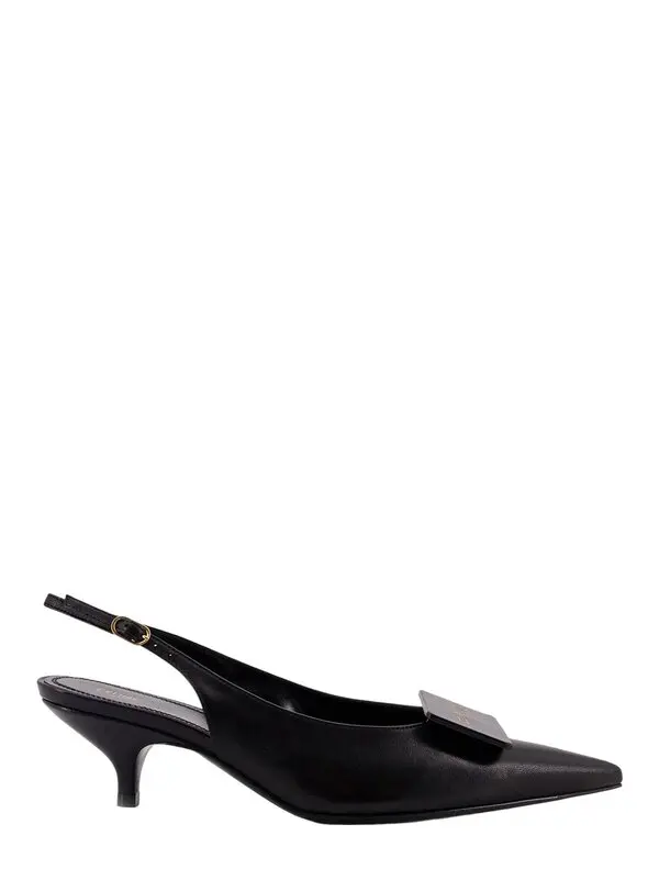 Celine Leather Slingback Pumps - Black