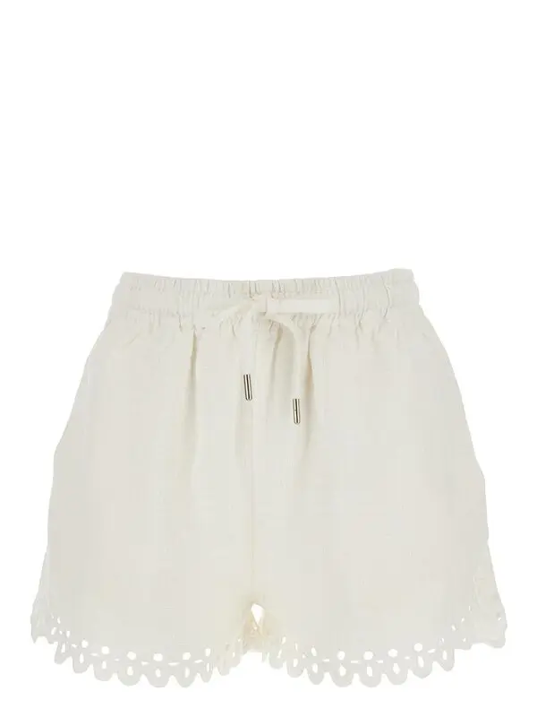 Isabel Marant Étoile Elasticated Waist Shorts With Scalloped Hem - Multicolor