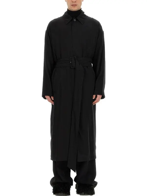 Balenciaga Belted Trench Coat - Black