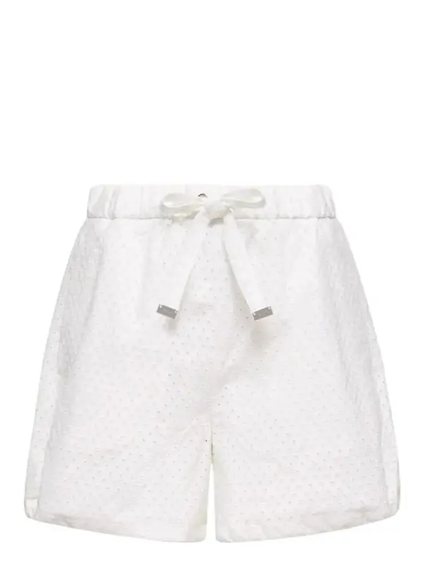 Moncler Cotton Eyelet Drawstring Shorts - Multicolor