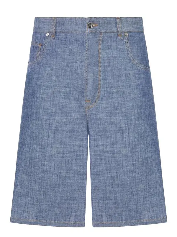 Fendi Light Chambray Bermuda Shorts - Multicolor