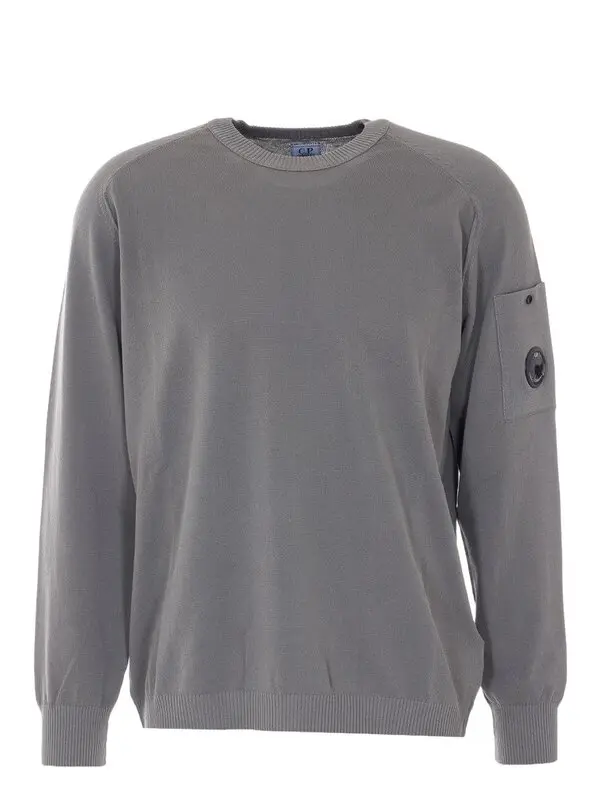 C.P. COMPANY Lens Logo Sweater - Gray