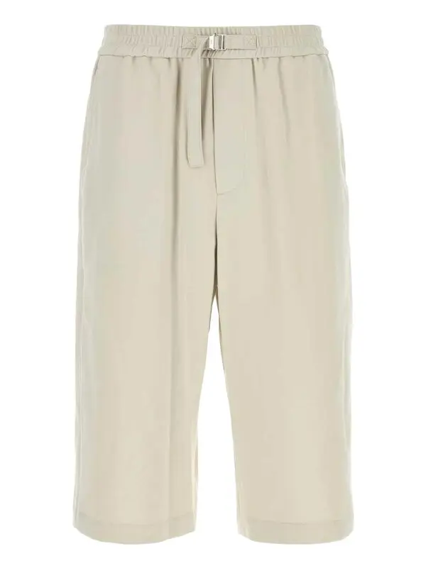 Ami Chalk Cotton Bermuda Shorts - White