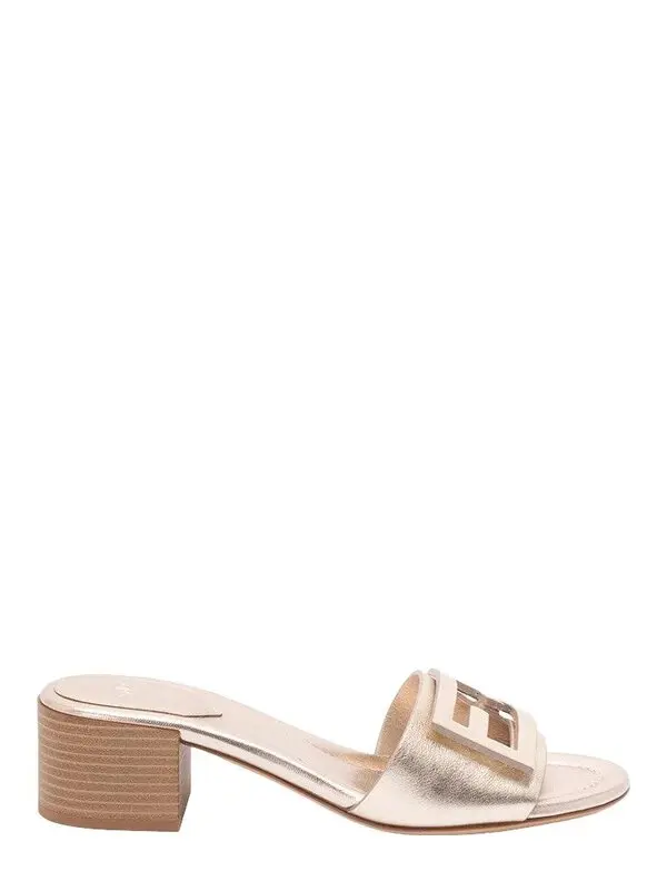 Fendi Metallic Calf Leather Slides - Multicolor