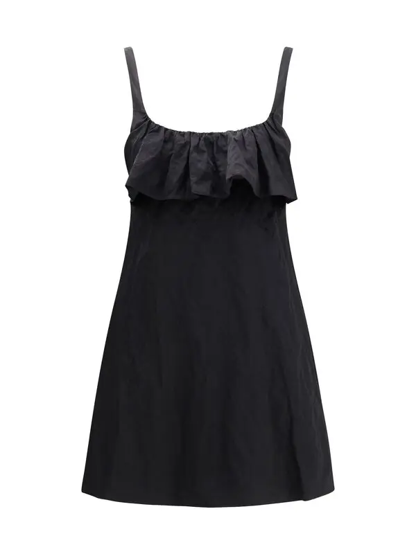 Chloé Mini Dress In Washed Technical Satin - Black