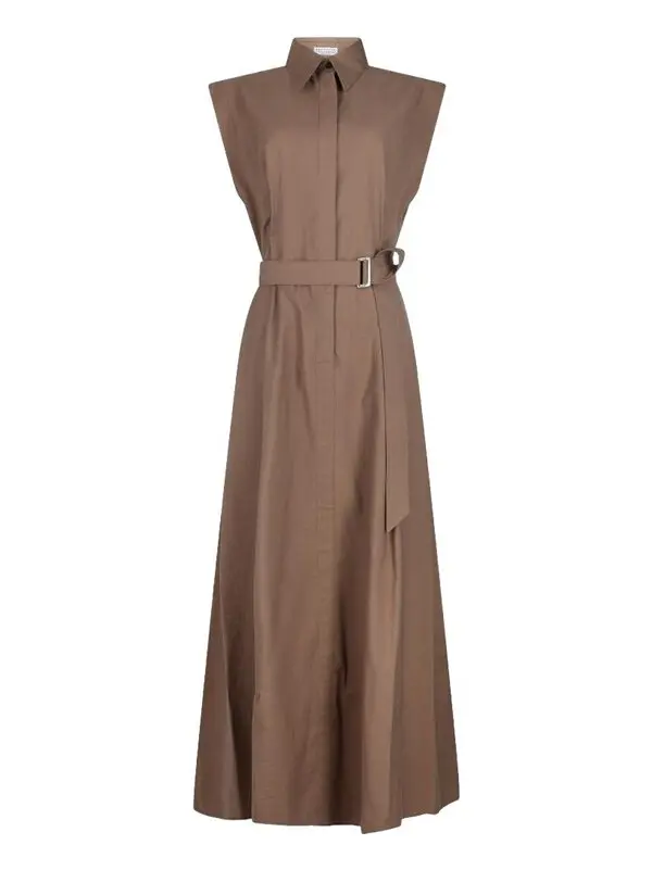 Brunello Cucinelli Sleeveless Cotton Dress - Multicolor