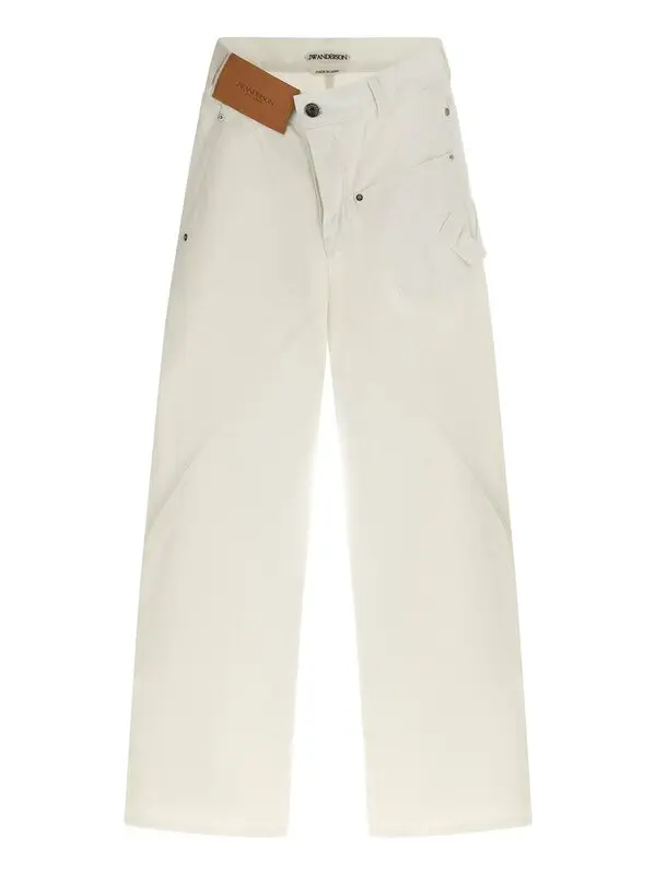 JW Anderson Twisted Workwear Wide Leg Jeans - White