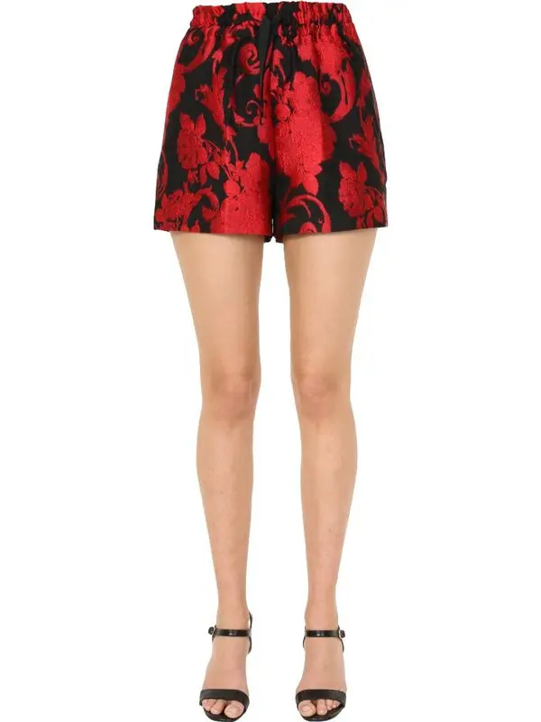 Dries Van Noten Brocade Print Shorts - Red