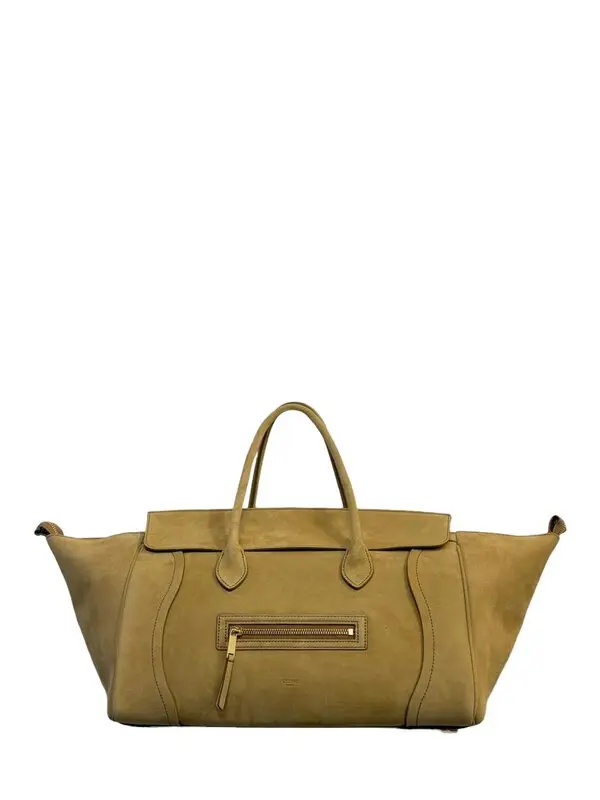 Celine Luggage Medium Suede Calfskin Tote Bag - Multicolor