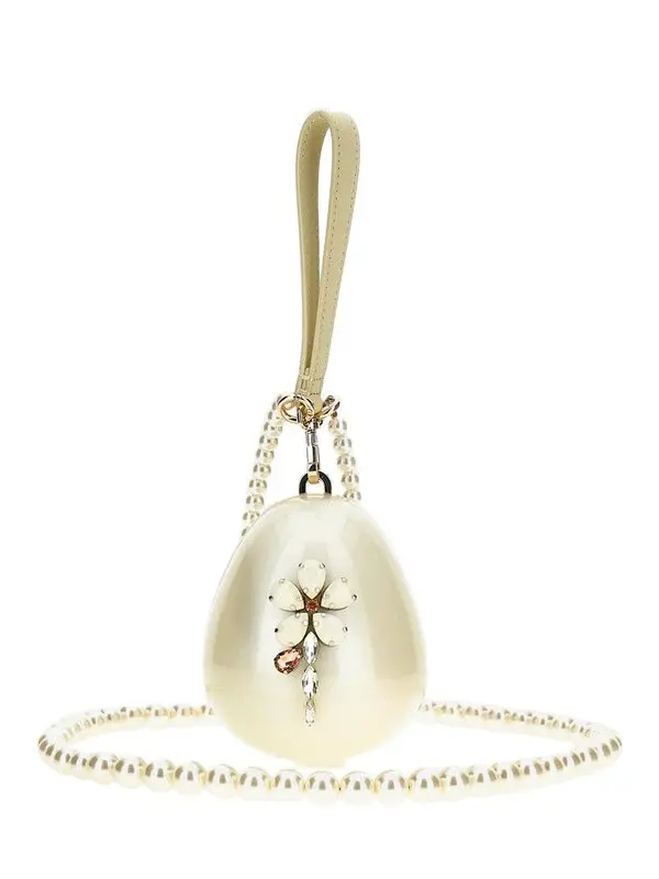 Simone Rocha Egg Shaped Pearl Embellished Micro Bag - Multicolor