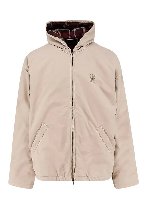 Balenciaga Cotton Blend Jacket With Embroidered Logo - Multicolor