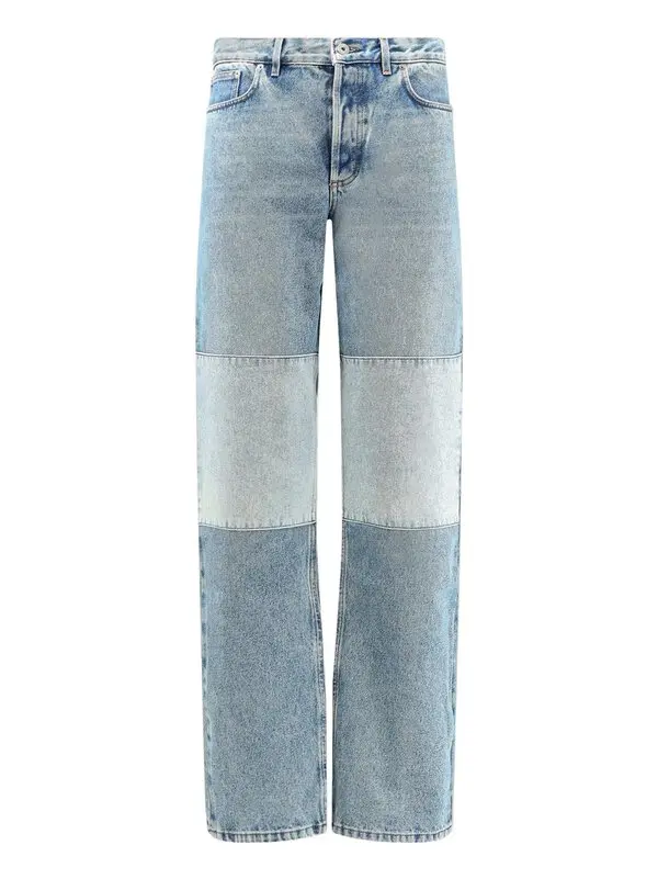 Dior Patchwork Detail Cotton Jeans - Multicolor