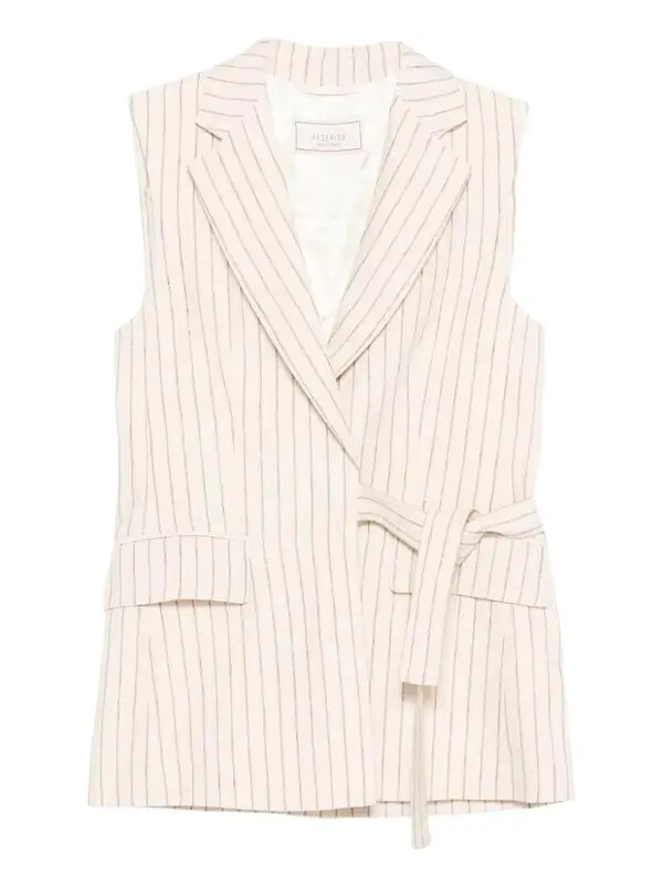 Peserico Striped Linen Vest - Multicolor