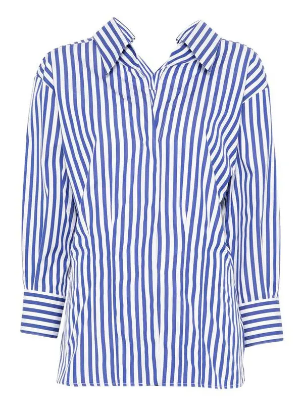 Givenchy Striped V-neck Shirt - Blue