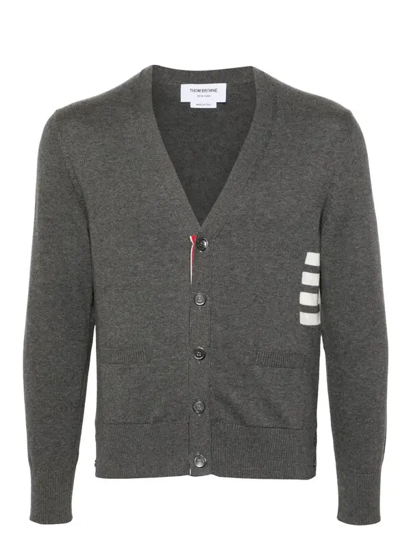 Thom Browne V-neck Cardigan - Gray
