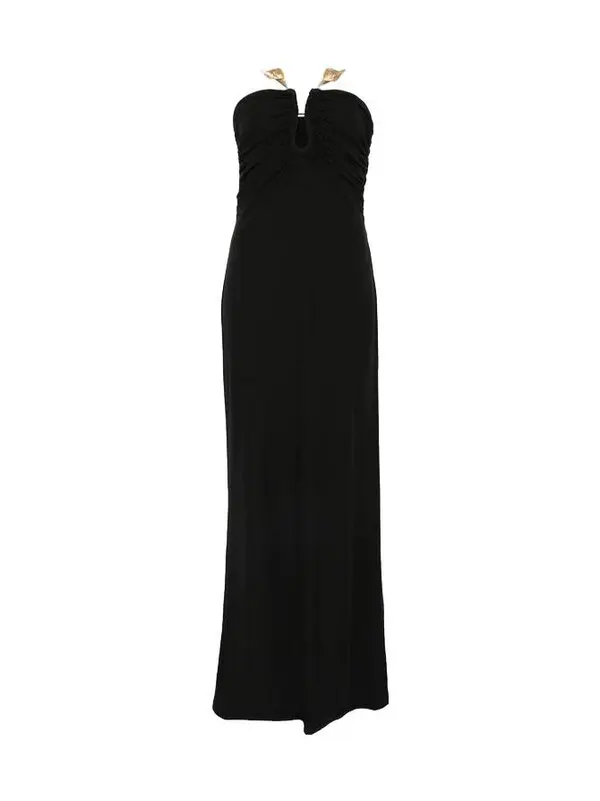 Cult Gaia Ruched Detail Strapless Evening Dress - Black
