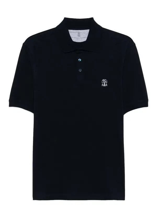 Brunello Cucinelli Short Sleeve Polo Shirt With Logo - Multicolor