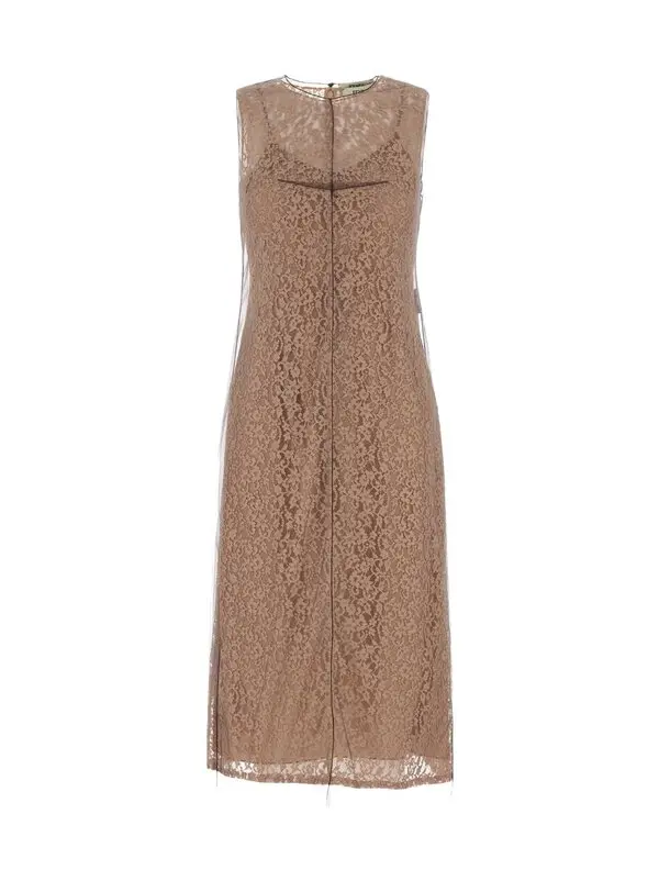 Fendi Biscuit Lace Dress - Brown