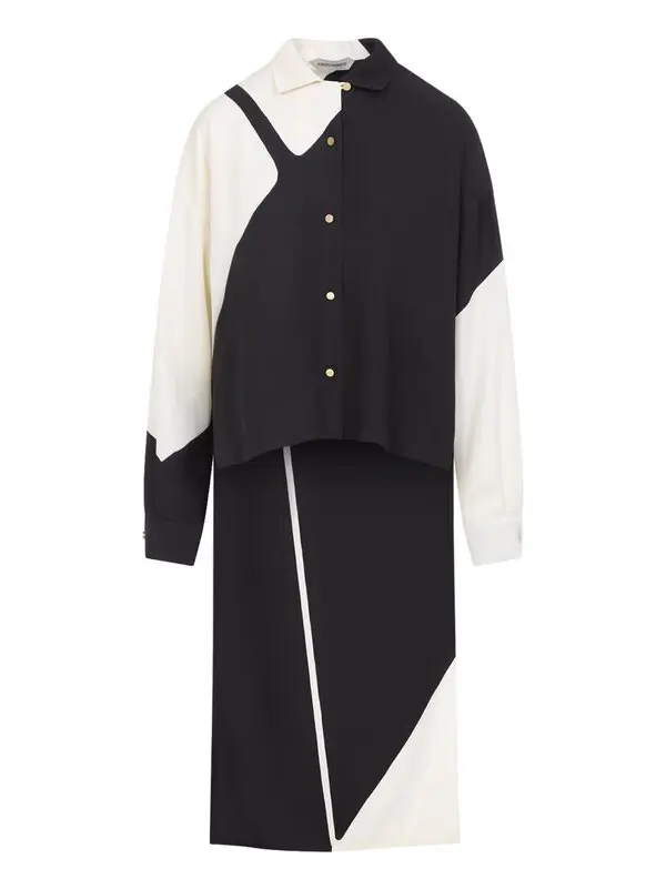 Alberta Ferretti Geometric Print Twill Shirt - Black