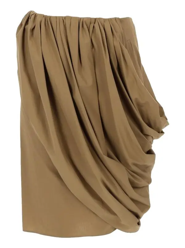 Chloé Cotton Poplin Wallet Skirt - Brown