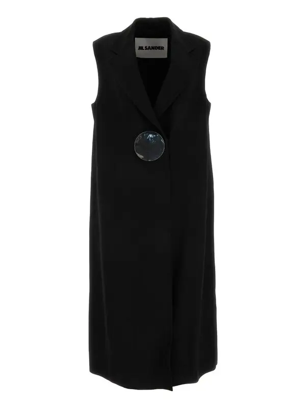 JIL SANDER Sleeveless Gilet With Oversized Button Detail - Multicolor