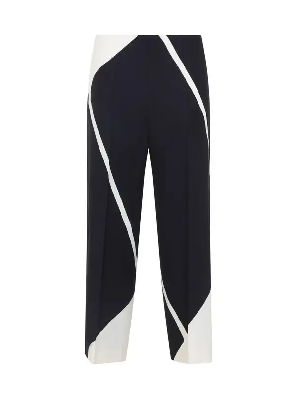 Alberta Ferretti Printed Viscose Twill Pants - Black