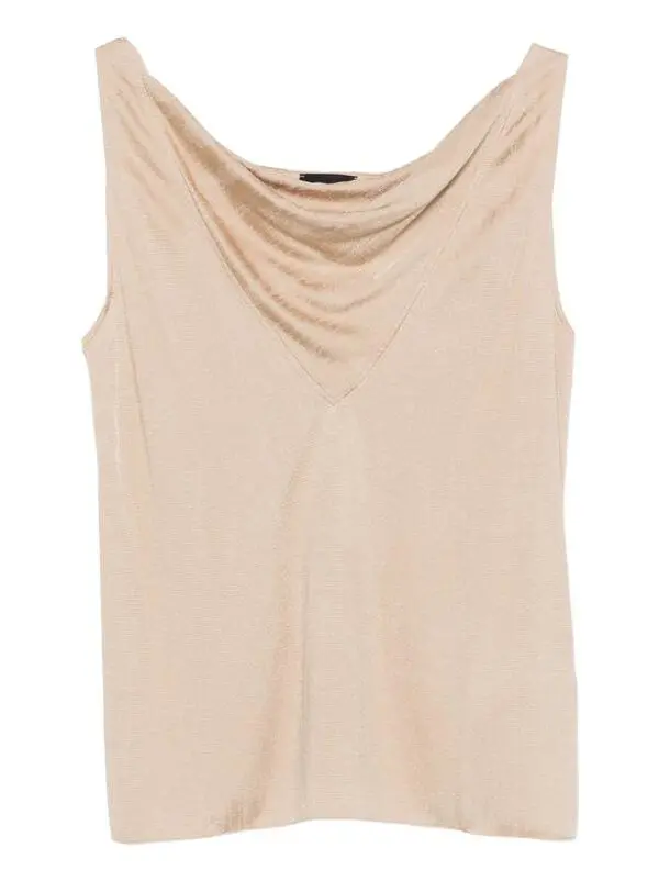 Giorgio Armani Sleeveless V-neck Top - Cream