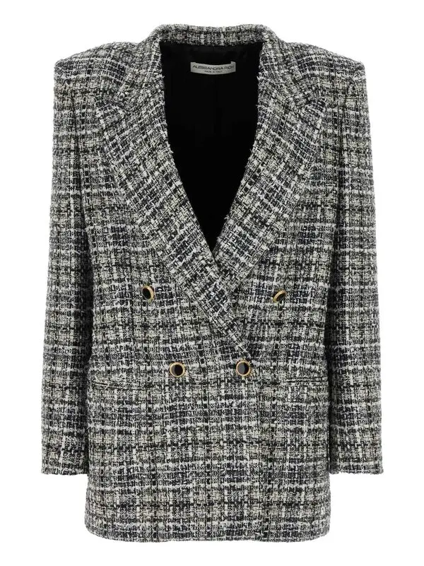 Alessandra Rich Embroidered Tweed Oversize Blazer - Multicolor