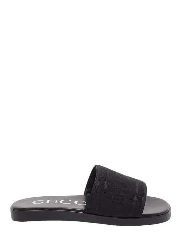 Gucci Black Polyamide Slide Sandals - Multicolor