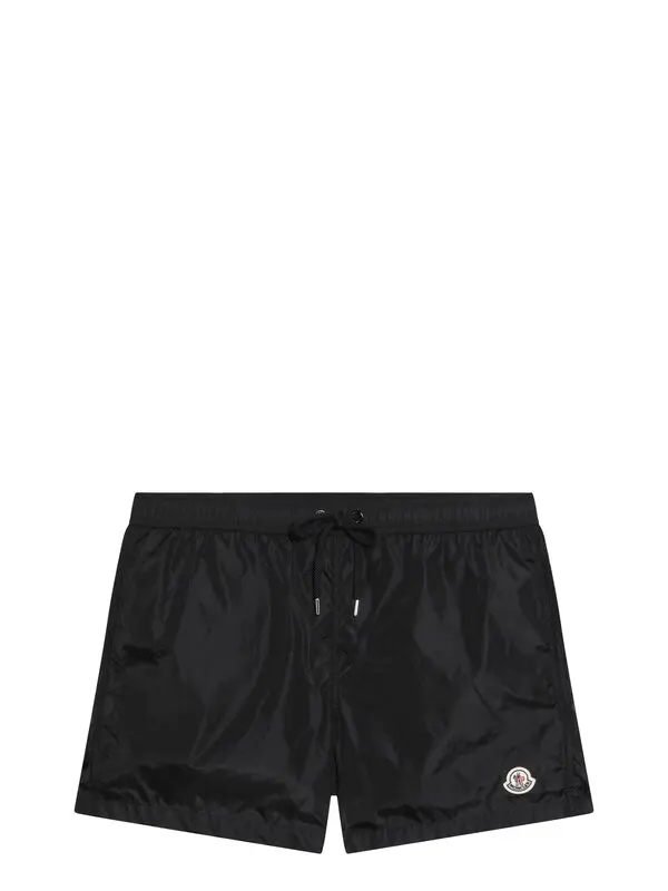 Moncler Swimsuit With Logo Patch - Black