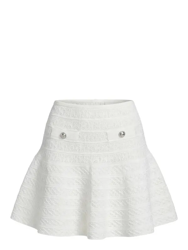 SELF-PORTRAIT Pointelle Knit Mini Skirt - Multicolor