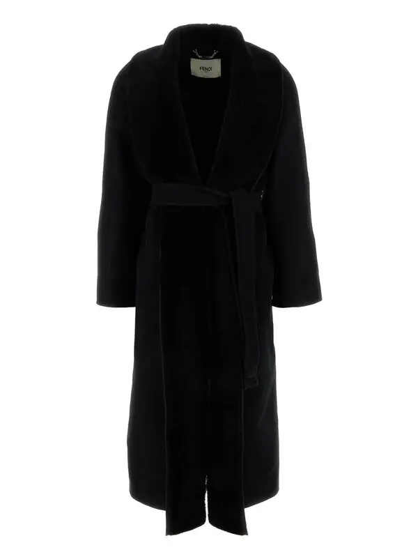 Fendi Wool Blend Coat - Black
