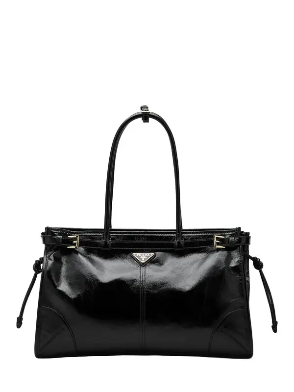 Prada Large Bonnie Bag In Leather - Black