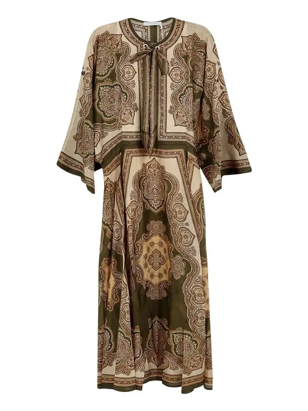 Zimmermann Mahon Silk Tunic Dress With Print - Multicolor