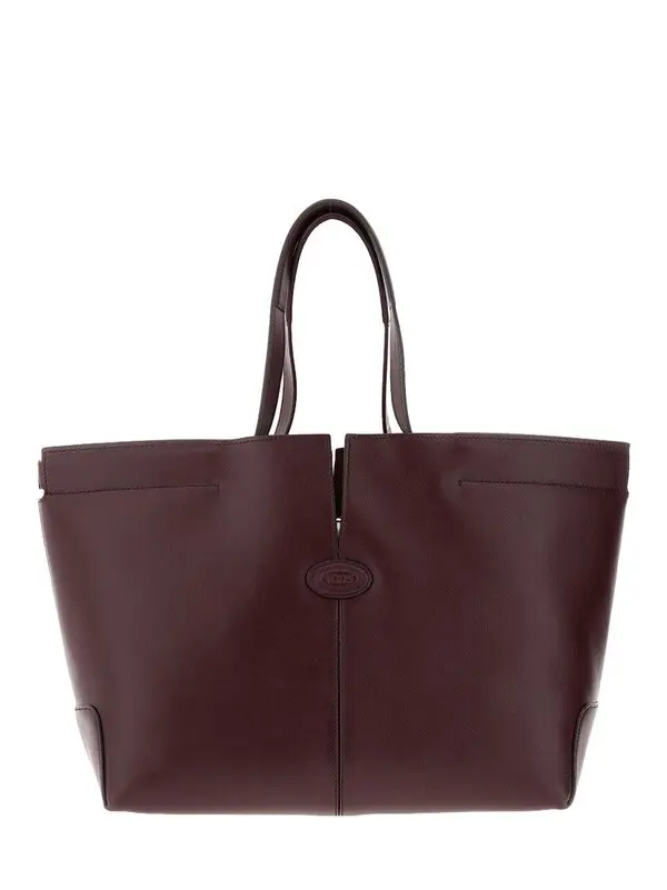 TOD'S Calfskin Shopping Tote Bag - Multicolor