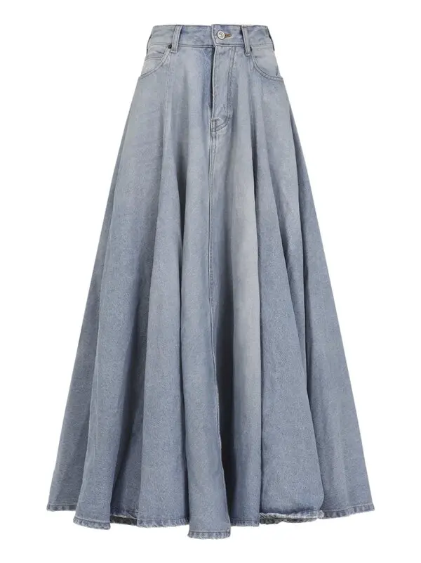Balenciaga Godet Maxi Skirt - Blue