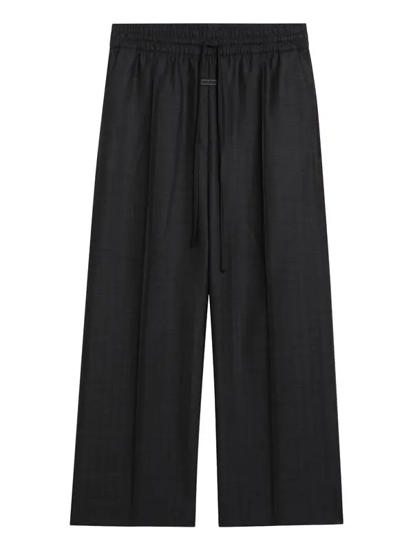 Fear Of God Dark Grey Striped Wool Wide-leg Trousers - Gray