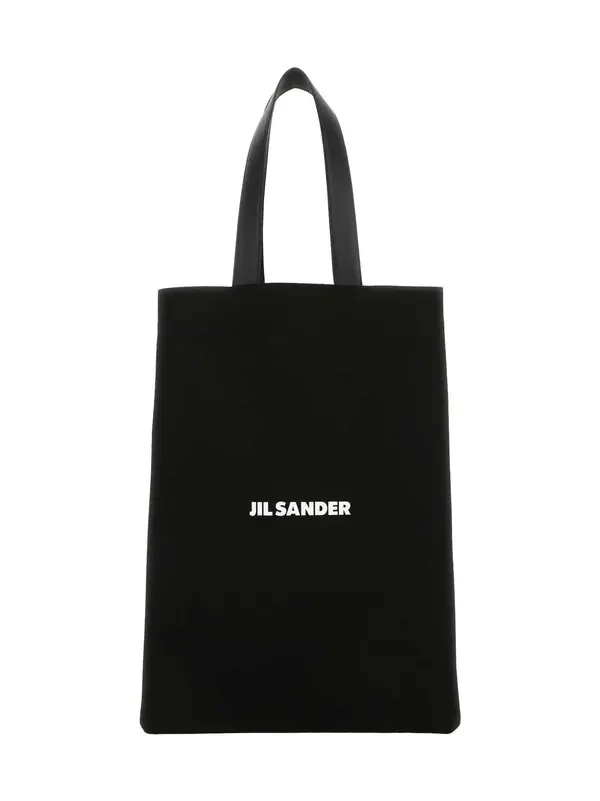 JIL SANDER Canvas Shopping Bag - Black
