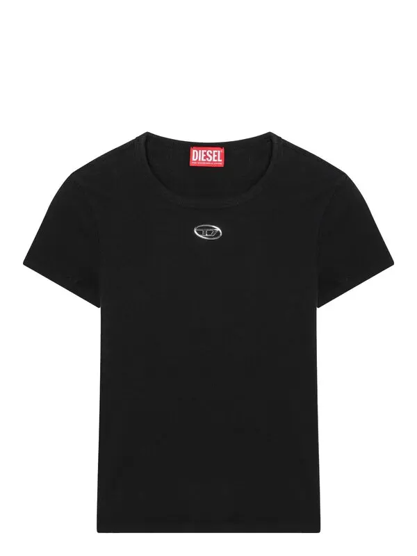 DIESEL® T-shirt With Metallic Oval D - Black