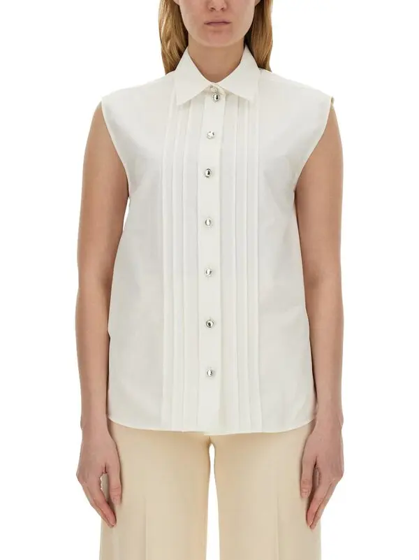 Moschino Sleeveless Poplin Shirt - White